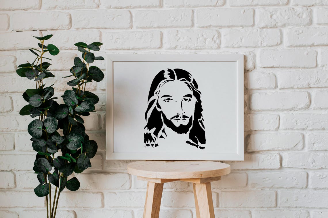 Jesus Christ Face Stencils for Painting 8.5 X 11 Inch – Reusable ...