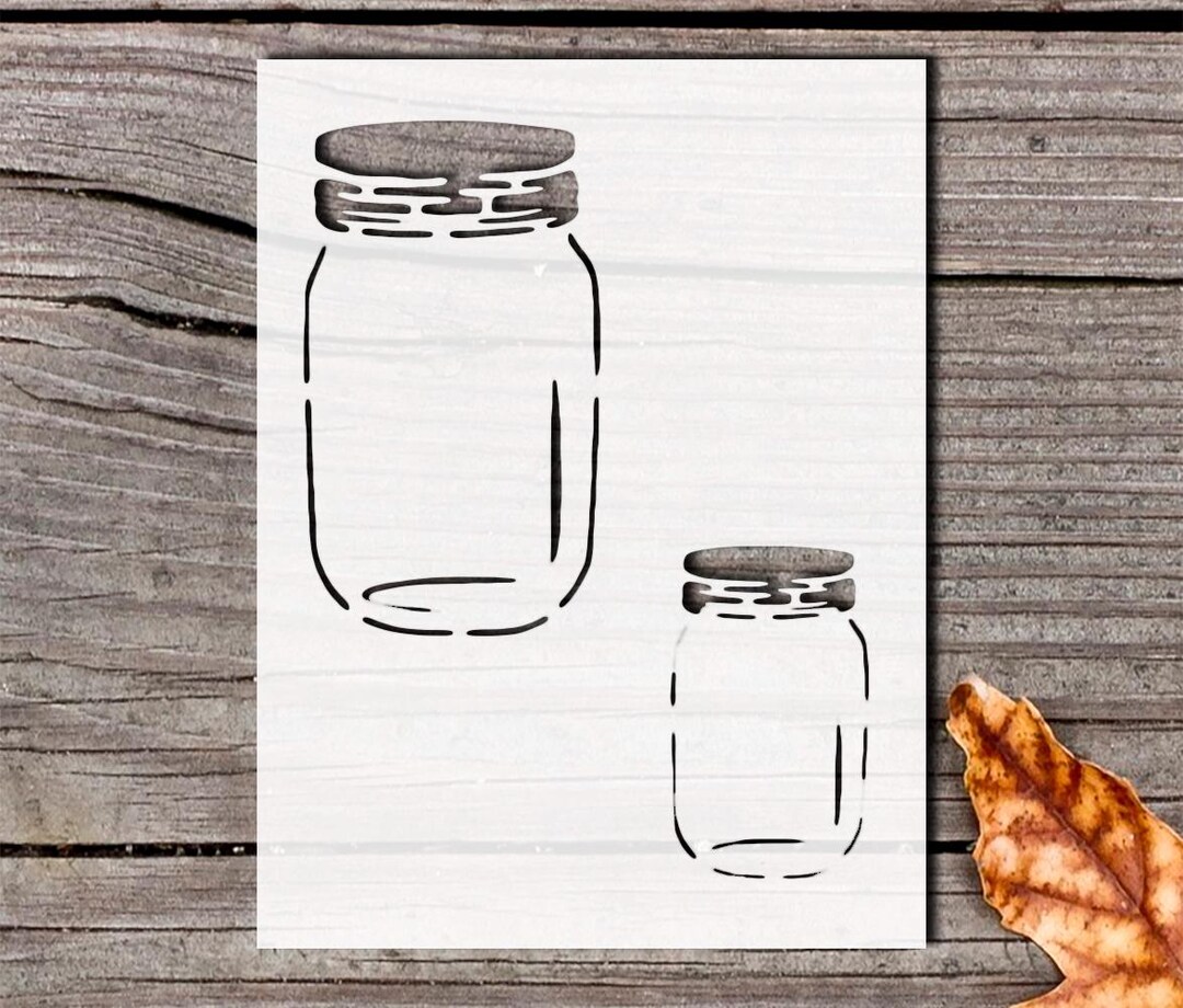 Mason Jar Stencils for Painting, 8.5x11 Inch, Reusable Plastic Template ...