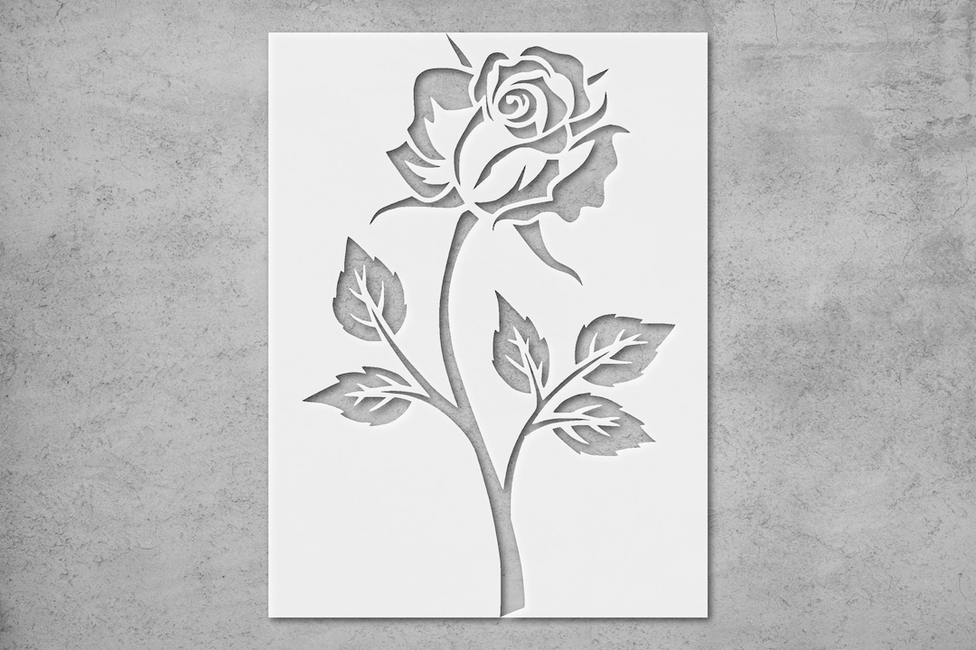 Rose Stencil Template Reusable | Floral Design, DIY Crafts, Wall - Etsy
