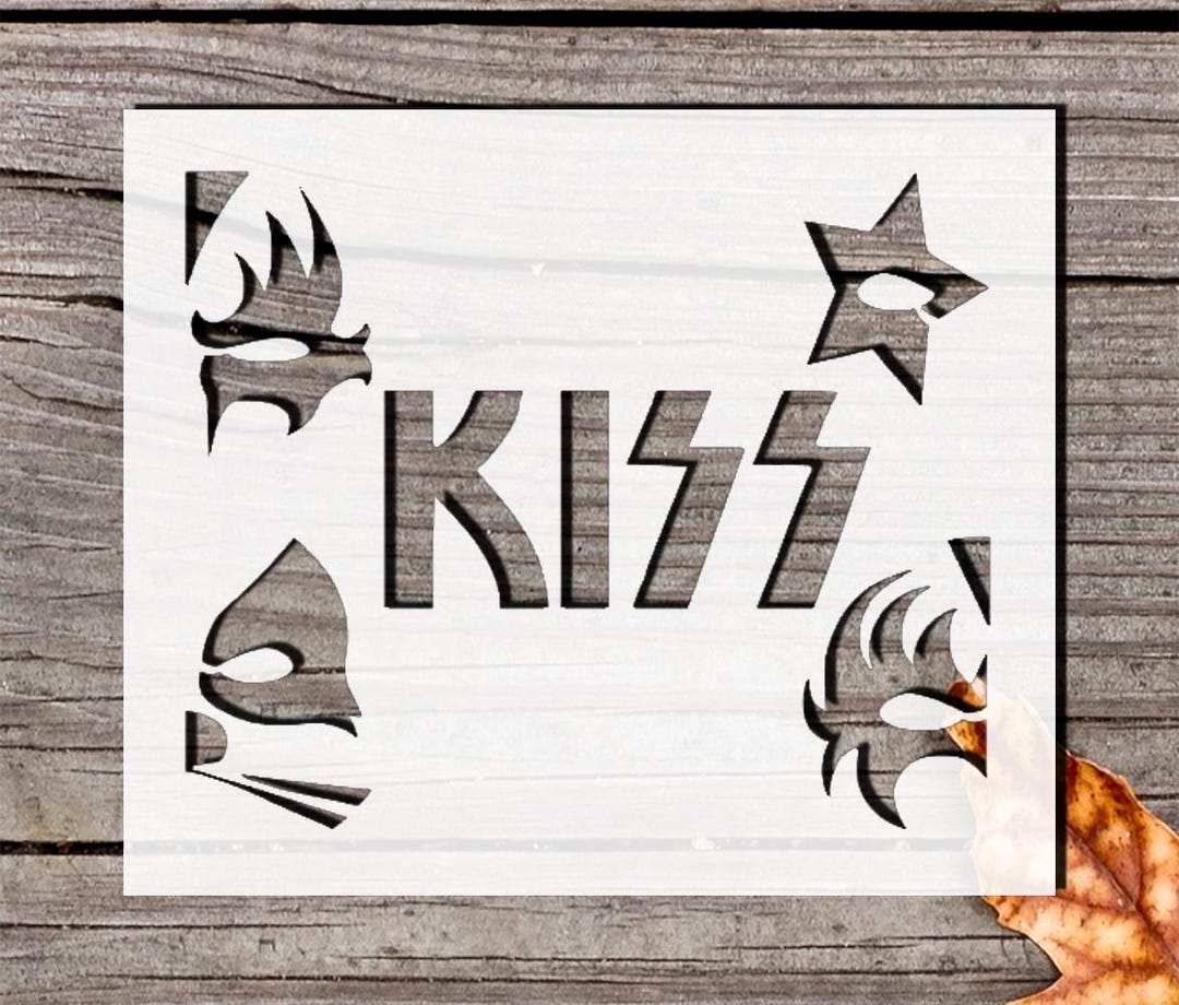 Group Kiss Stencils for Painting 9x7 Inch – Reusable Plastic Template ...