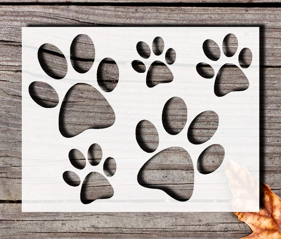 Dog Puppy Paw Prints Stencil for Painting 11x8.5 Inch – Reusable ...