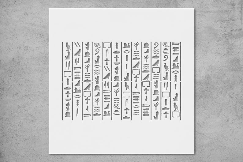 Reusable Egyptian Hieroglyphics Stencil - Arts & Crafts Template ...