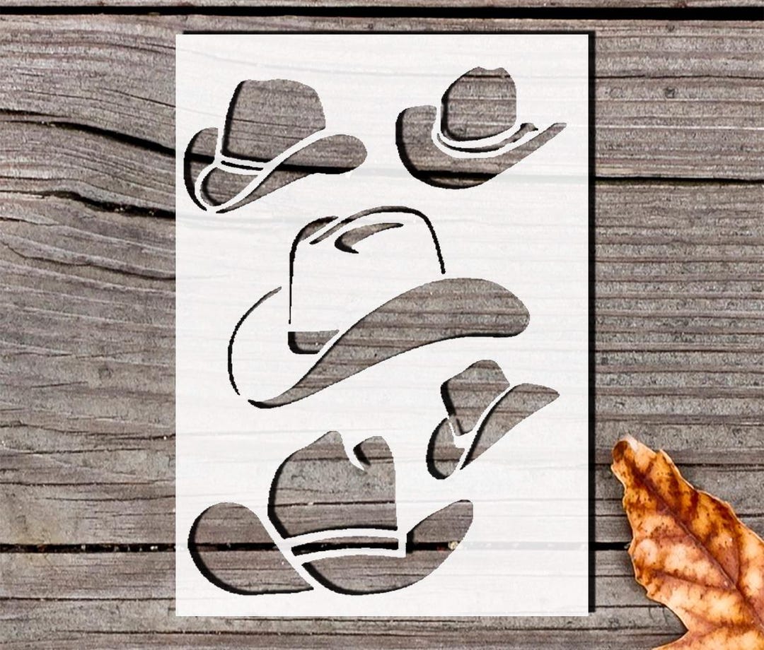 Cowboy Hats Western Country Stencils for Painting 8.5x11 Inch ...