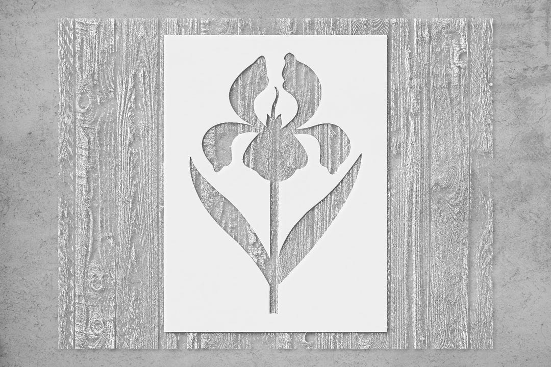 Iris Stencil Template Reusable - Creative Wall Art, DIY Crafts, Fabric ...