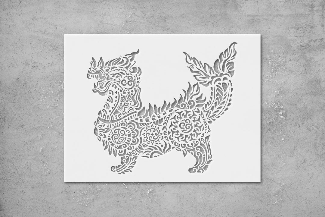Chinese Dragon Mandala Stencil Template Reusable - Majestic, Tribal ...
