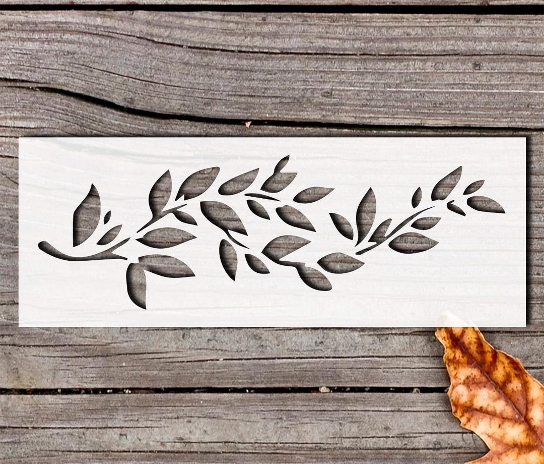 Leaf Border Stencils for Painting 8x3 Inch - Reusable Plastic Template ...
