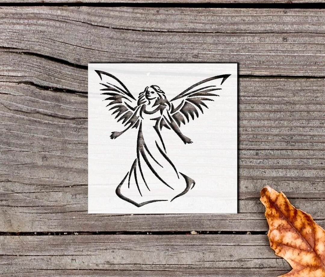 Angel Logo Stencil for Painting – 5.5" X 5.5" Reusable Plastic Template ...