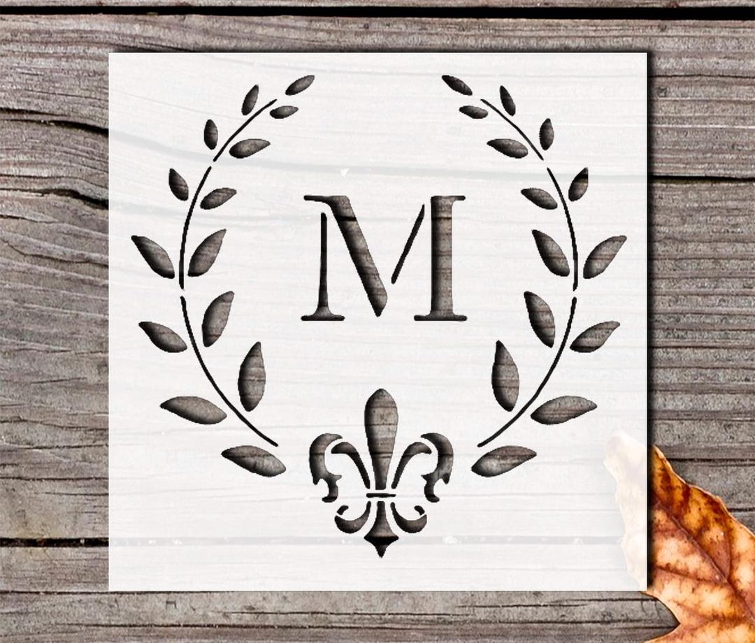 Fleur De Lis Monogram Stencil | Reusable DIY Letter Template for ...