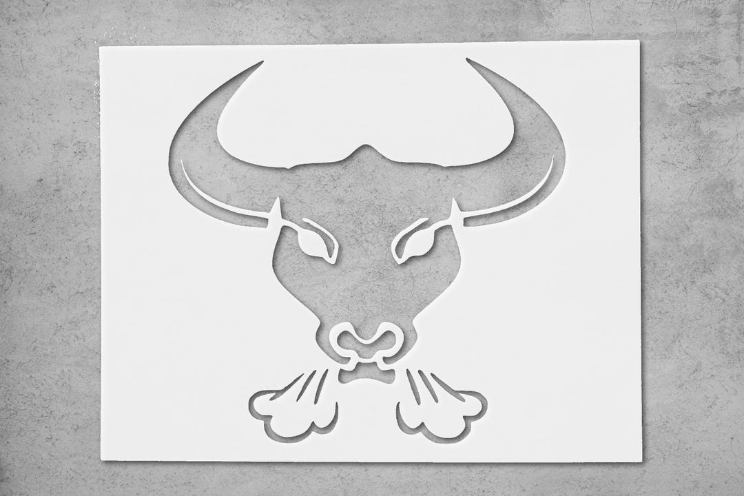 Snorting Bull Stencil Design - Artistic Pattern for Wall Art, DIY ...