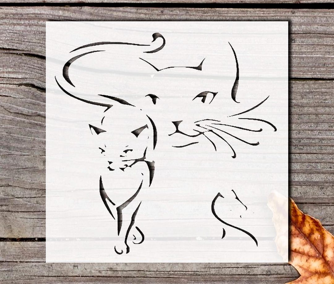 Cat Stencil for Painting - Reusable Kitten Template for Home Decor ...