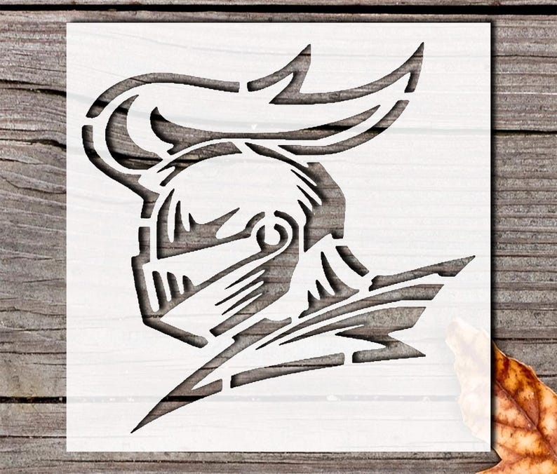 Knight Helmet Stencil - Reusable Plastic Template for Medieval Crafts ...