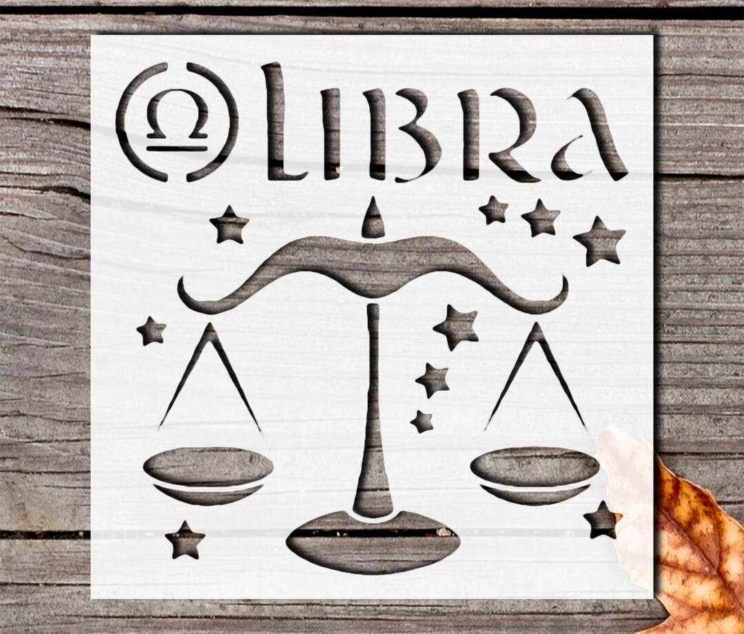 Libra Zodiac Sign Stencil - Reusable Plastic Template for DIY Crafts ...