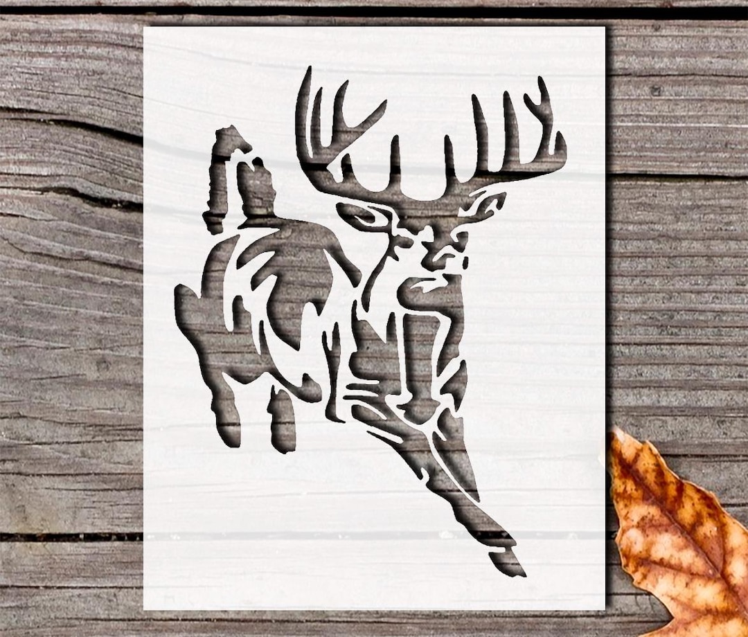 Buck White-tailed Deer Stencils for Painting, 8.5x11 Inch, Reusable ...