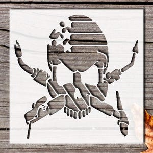 Skull Welder Stencils for Painting, 5.5x5.5 Inch, Reusable Plastic ...