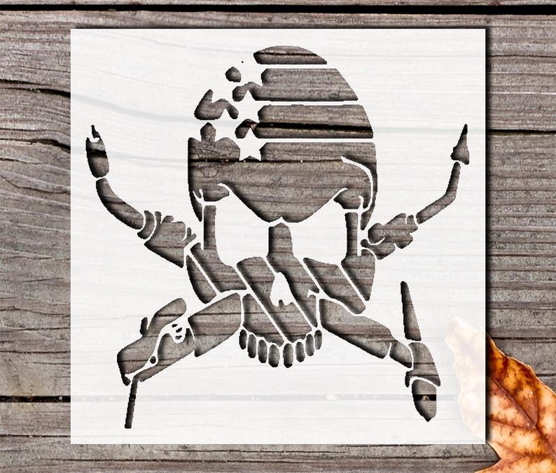 Skull Welder Stencils for Painting, 5.5x5.5 Inch, Reusable Plastic ...
