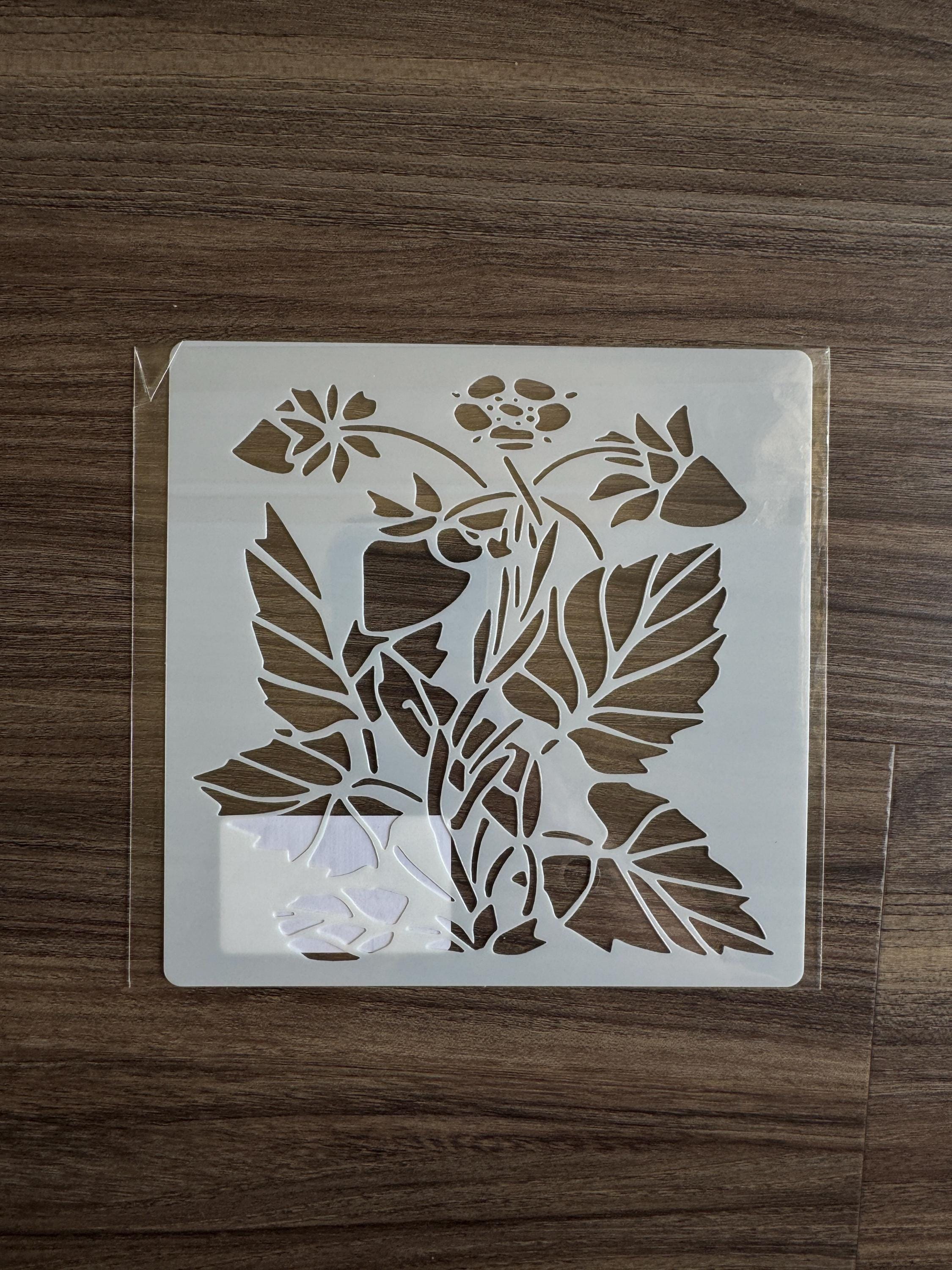 Reusable Floral Strawberries Stencil Template for Wall Art DIY Crafts ...