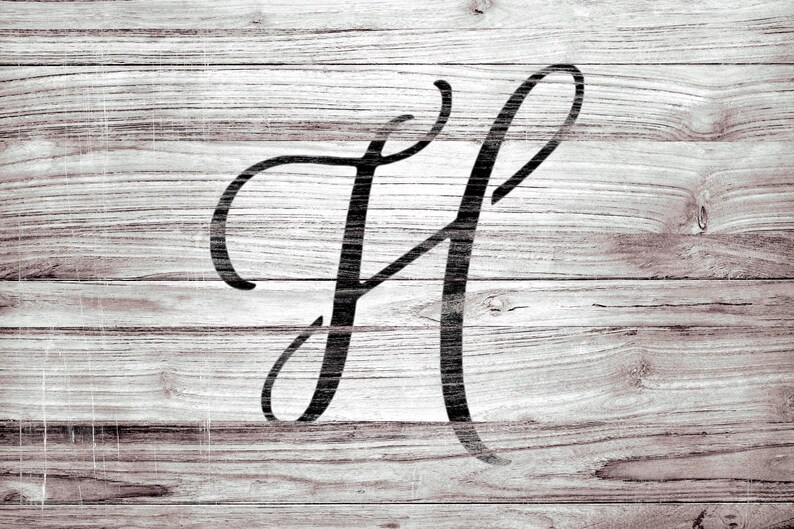 Large Script Cursive Letter H Stencils for Painting 8.5x11 Inch ...