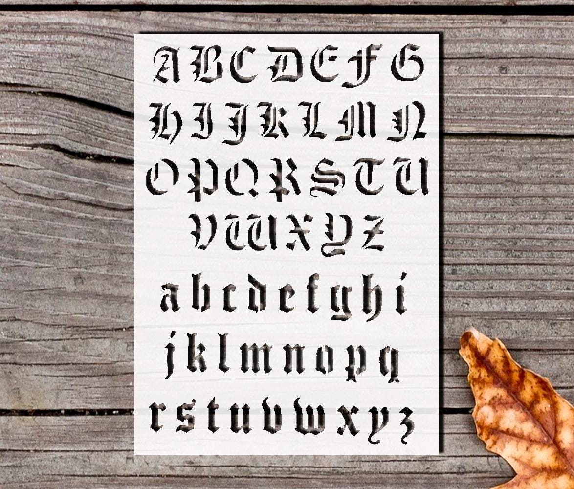 Old English Alphabet Stencils for Wall Art DIY Crafts - Reusable ...