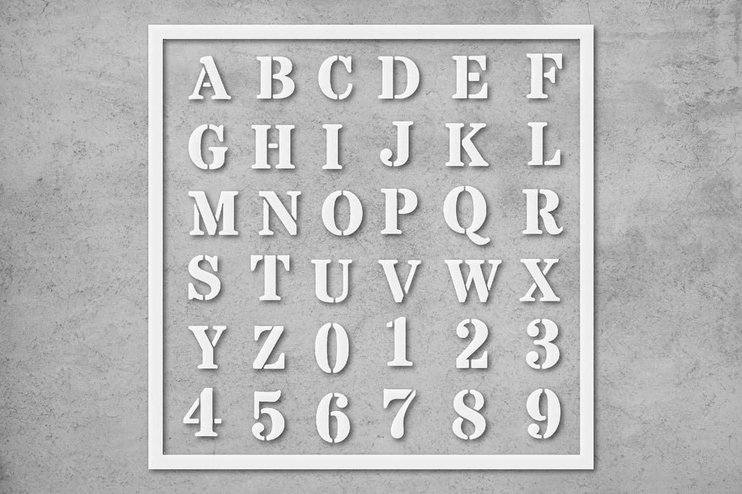 Reusable Bold ALPHABET NUMBER Stencil Template for Nursery Wall Art DIY ...