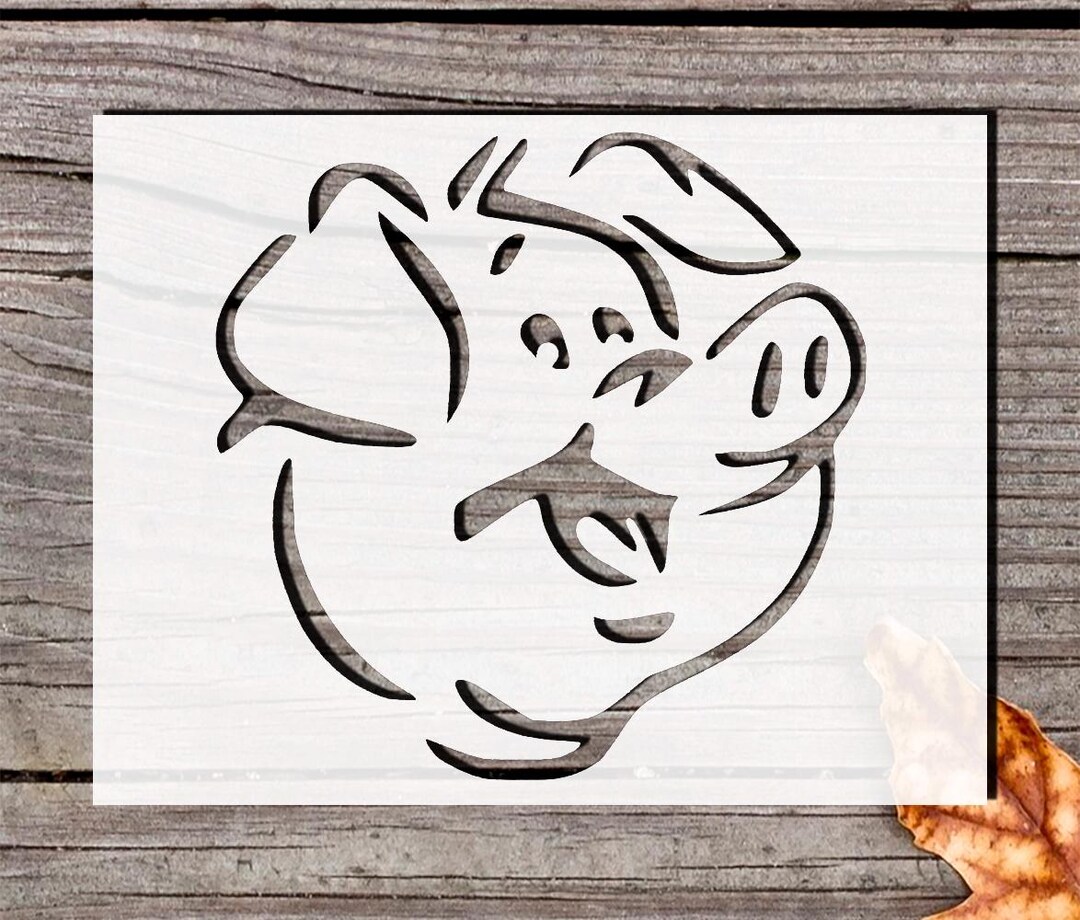 Pig Face Stencils for Painting 11x8.5 Inch – Reusable Plastic Template ...