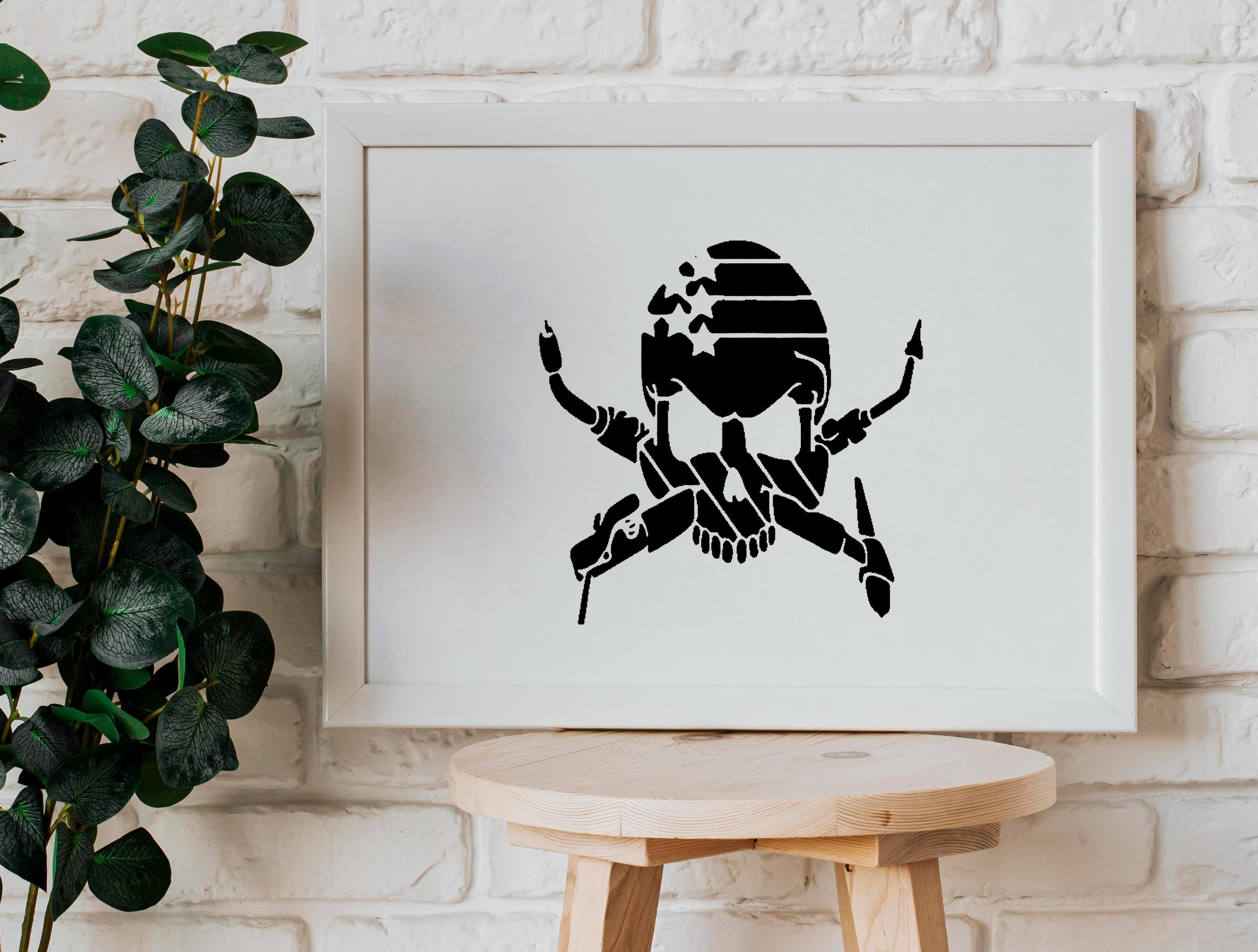 Skull Welder Stencils for Painting, 5.5x5.5 Inch, Reusable Plastic ...