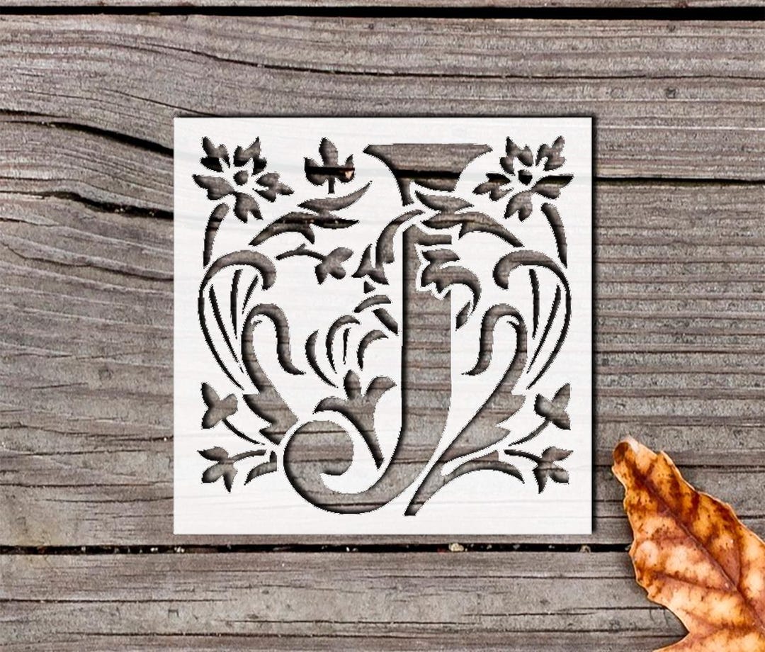 Large Letter J Stencil Template - Majestic Pattern Design for Painting ...
