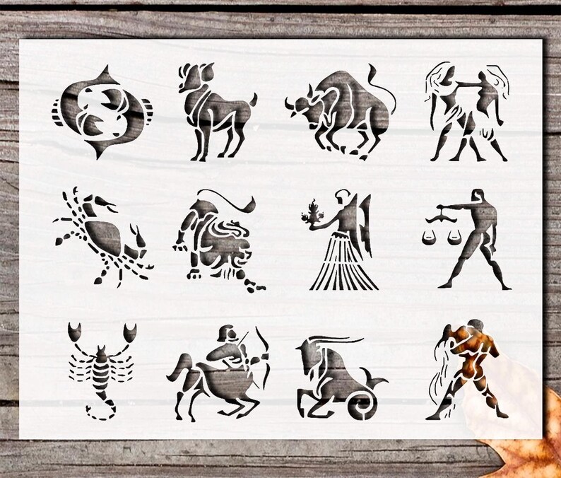 Zodiac Astrology Stencil Template for DIY Crafts Wall Art Scrapbooking ...