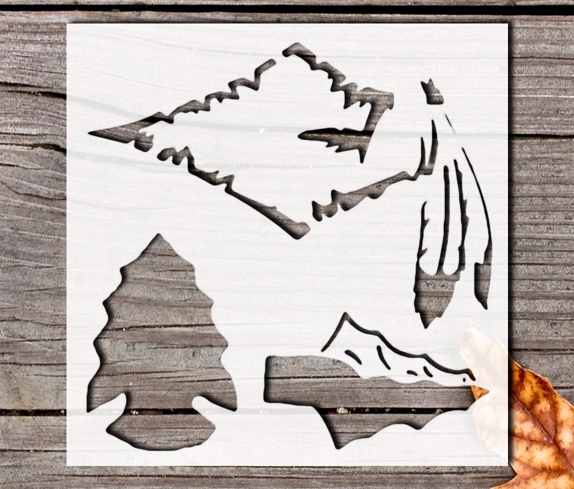 Native Arrowhead Feather Stencil Template - Majestic Tribal Design for ...