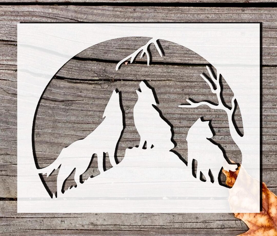 Wolf Pack Stencil Template for Reusable Wild Decor DIY Crafts Nursery ...