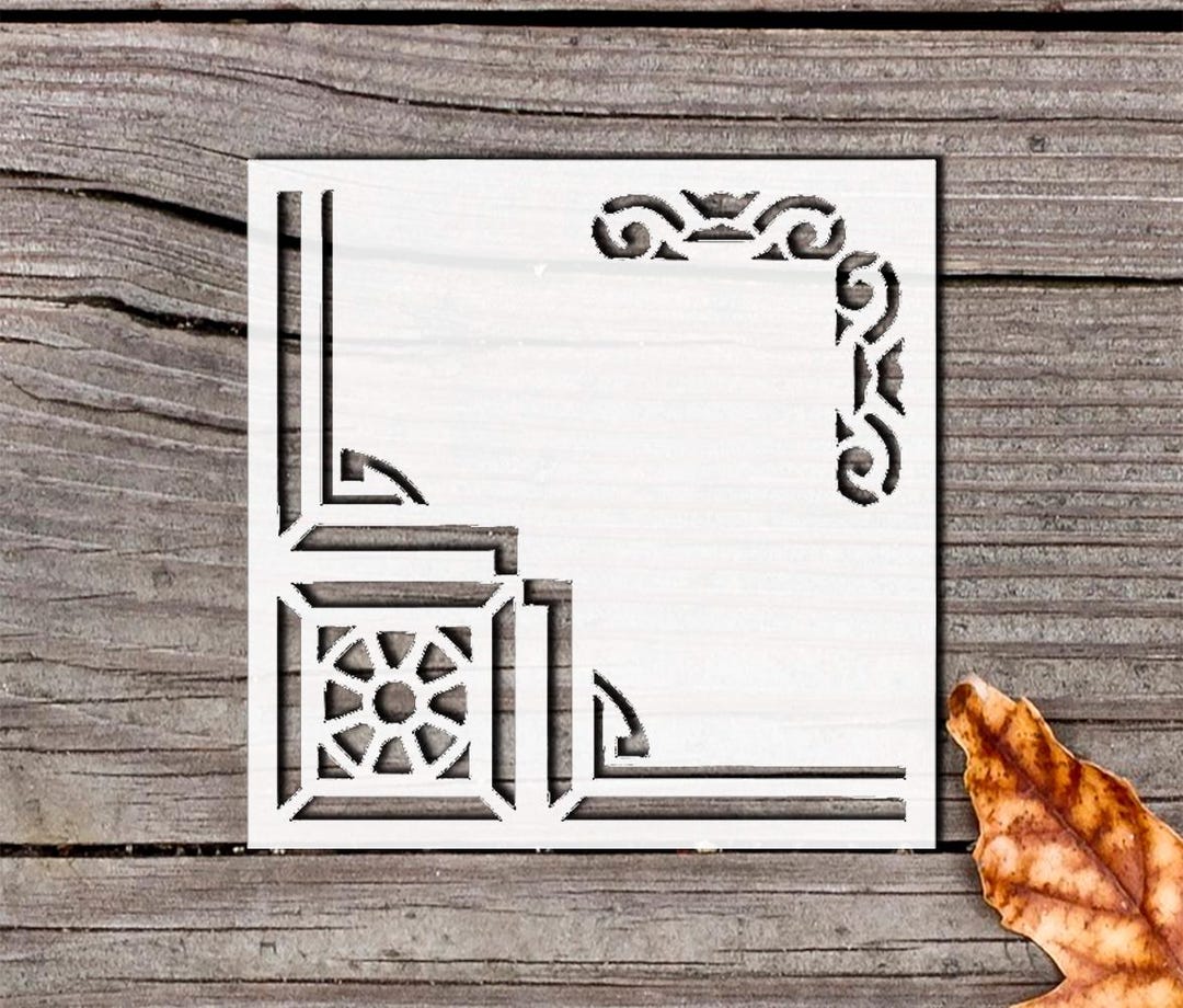 Corners Design Pattern Stencil for Painting - 5.5" X 5.5" Reusable ...