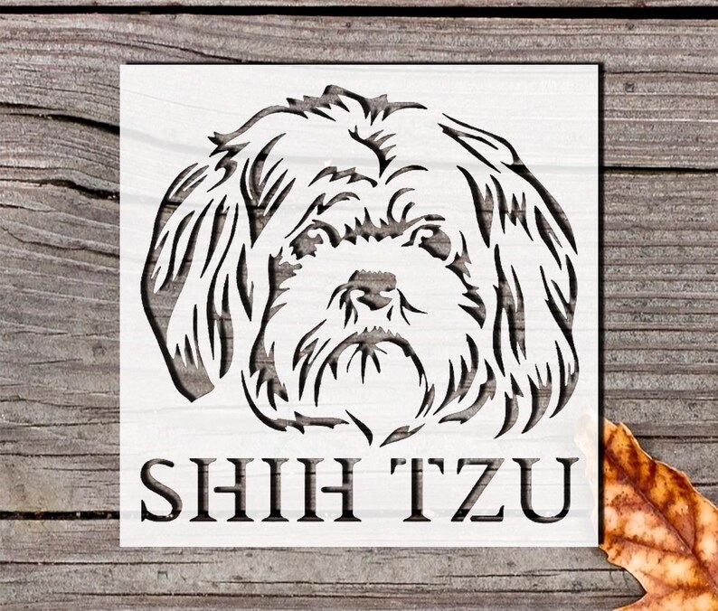 Shih Tzu Dog Stencil Template - Majestic Tribal Safari Design ...
