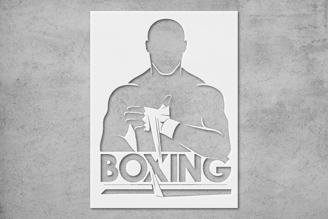 Boxing Team Victory Competition Stencil Template Reusable - Wall Art ...