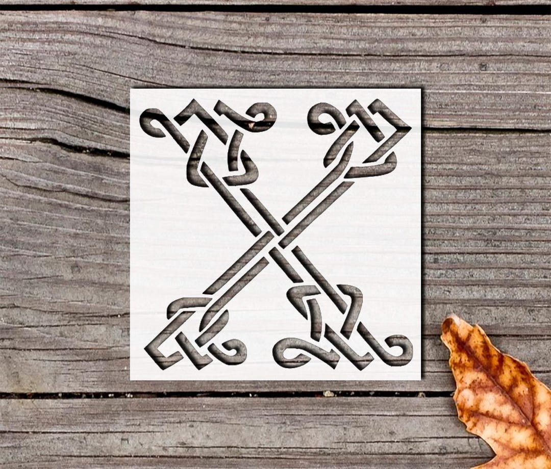 Celtic Initial X Stencil for Painting, 8"x8" Reusable Plastic Template ...