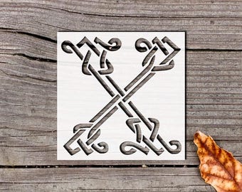 Celtic Initial X Stencil for Painting, 8"x8" Reusable Plastic Template ...
