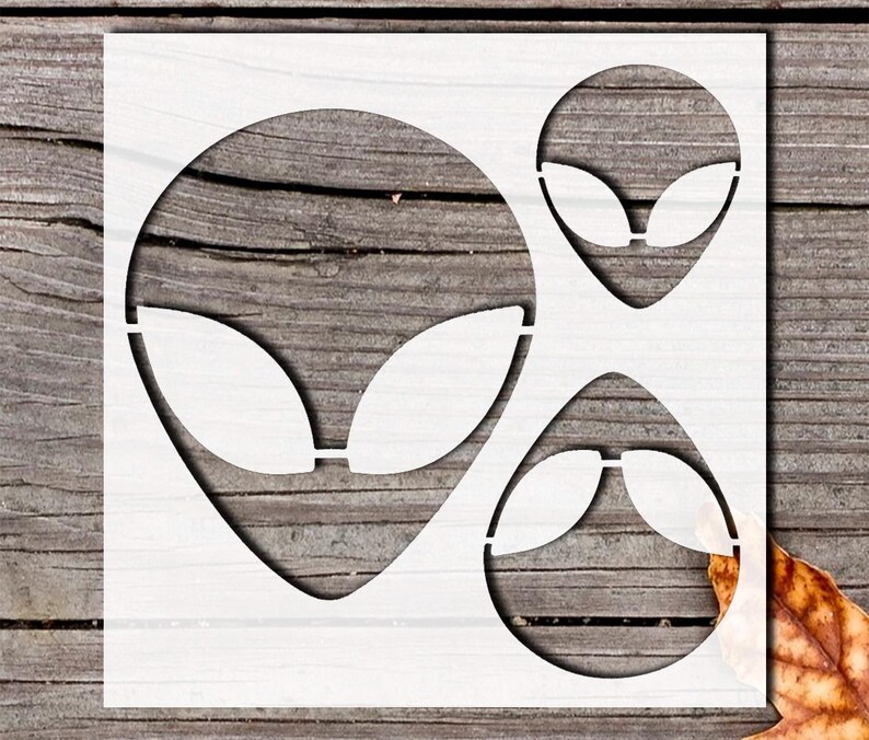 Majestic Alien Head Stencil for DIY Crafts Reusable Wall Art - Unique ...