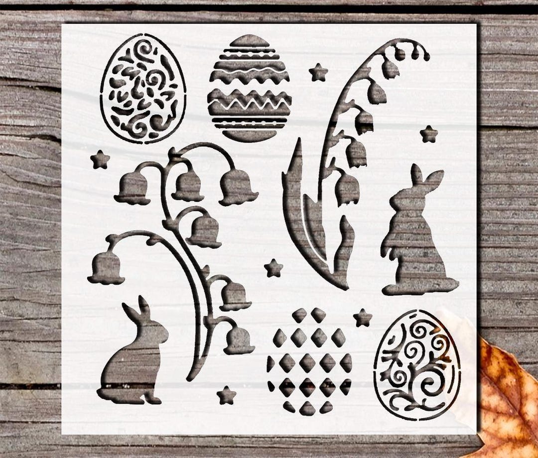 Reusable Bunny Rabbit Stencil Template for Majestic Spring Crafts DIY ...