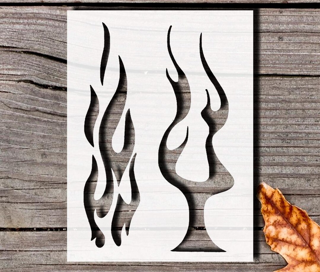 Large Flames Flame Biker Fire Stencils for Painting 8.5 х 11 Inch ...