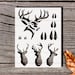 Hunting Buck Head & Deer Tracks Stencils for Painting 8.5x11 Inch ...