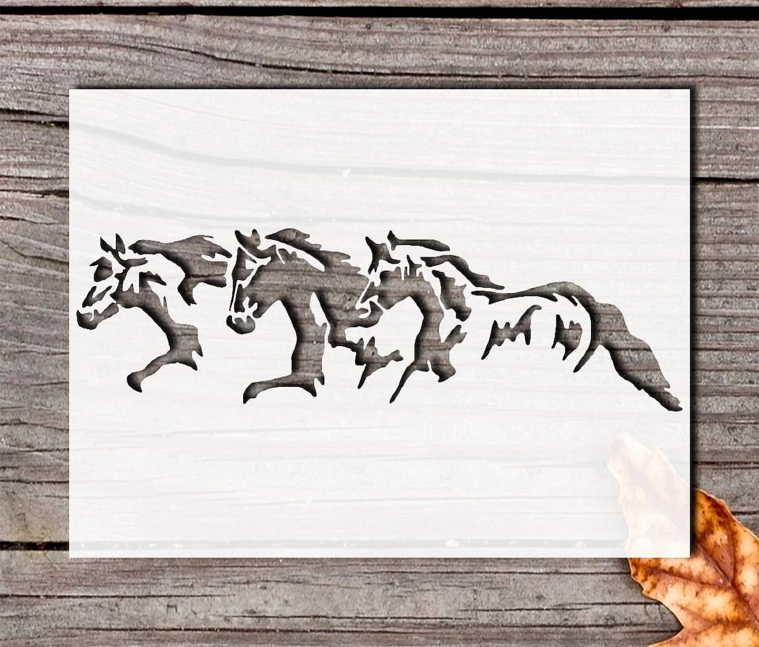 Horses Running Stencil Template for Majestic Safari Wall Art - Reusable ...