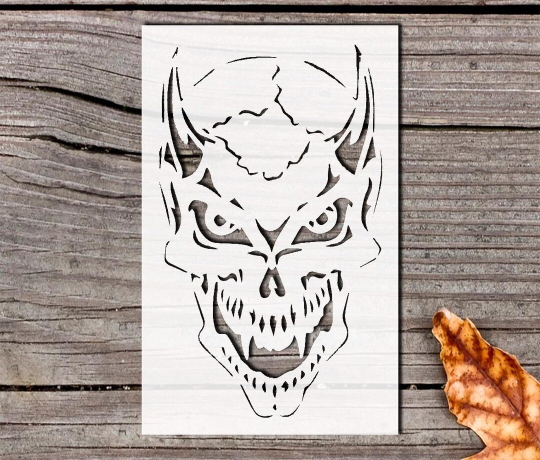 Demon Logo Stencils for Painting – 5 X 8 Inch Reusable Plastic Template ...