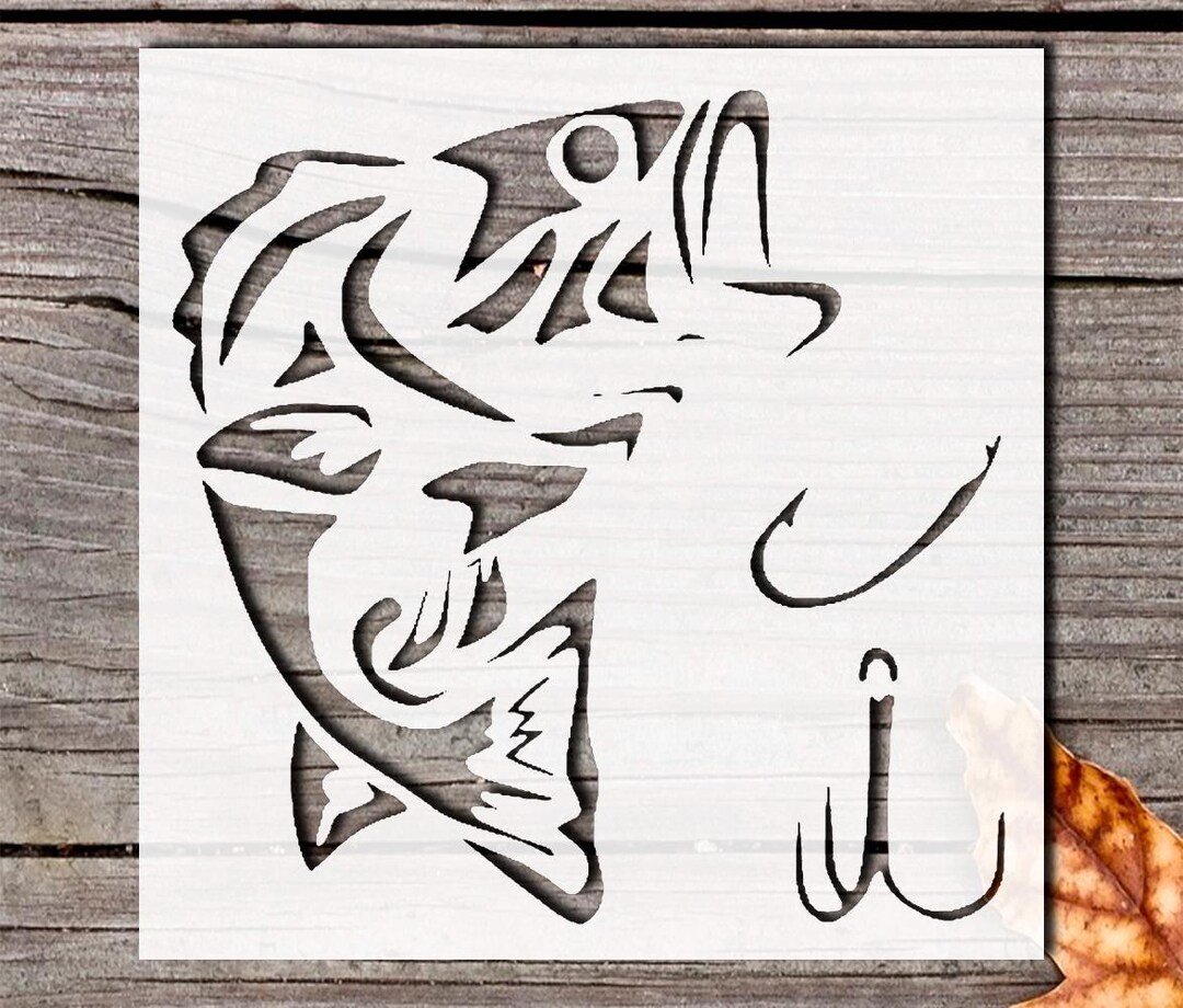 Nautical Fishing Hook Stencil Template - Reusable Majestic Design for ...