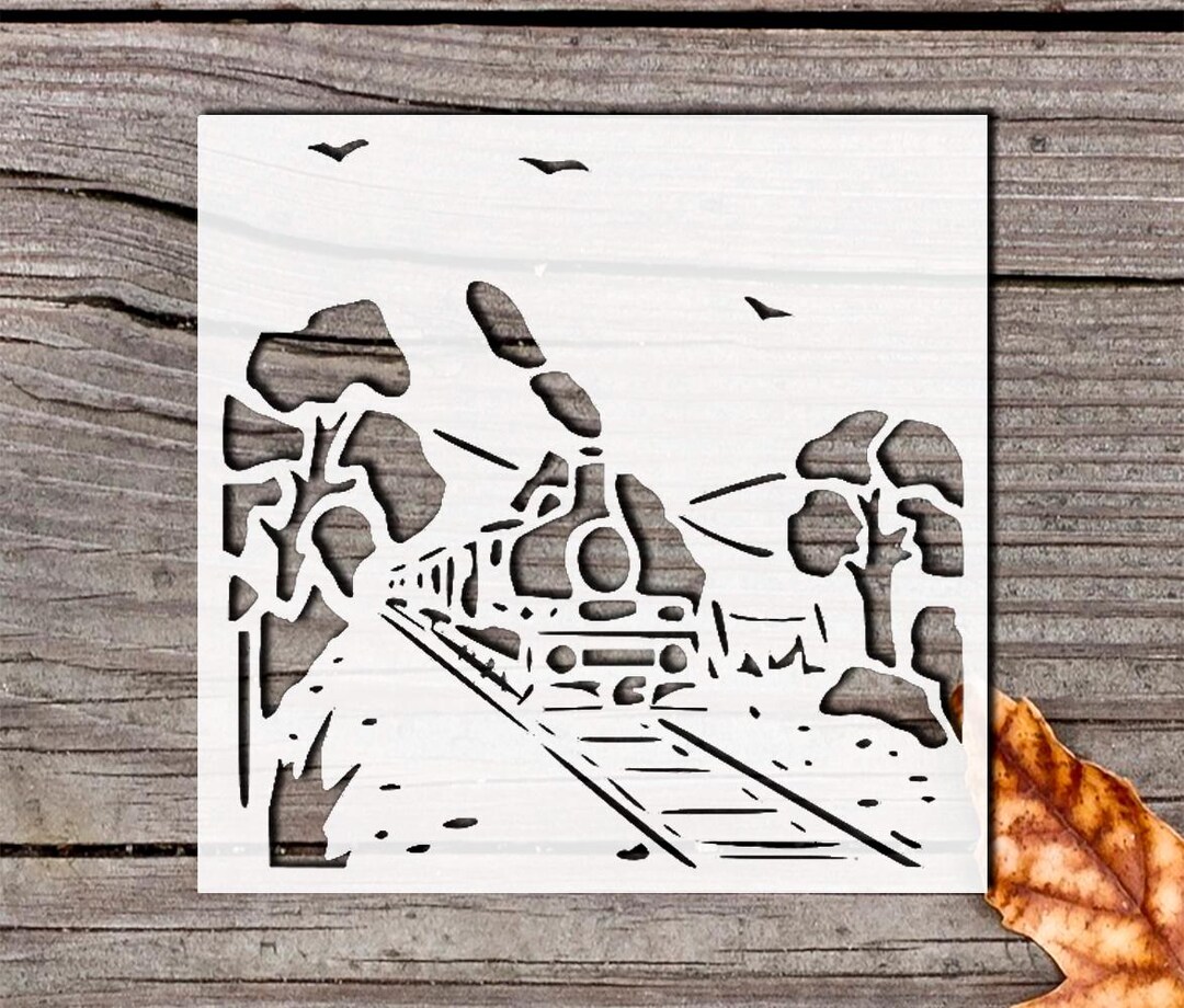 Train Railway Stencil for Painting – 8" X 8" Reusable Plastic Template ...