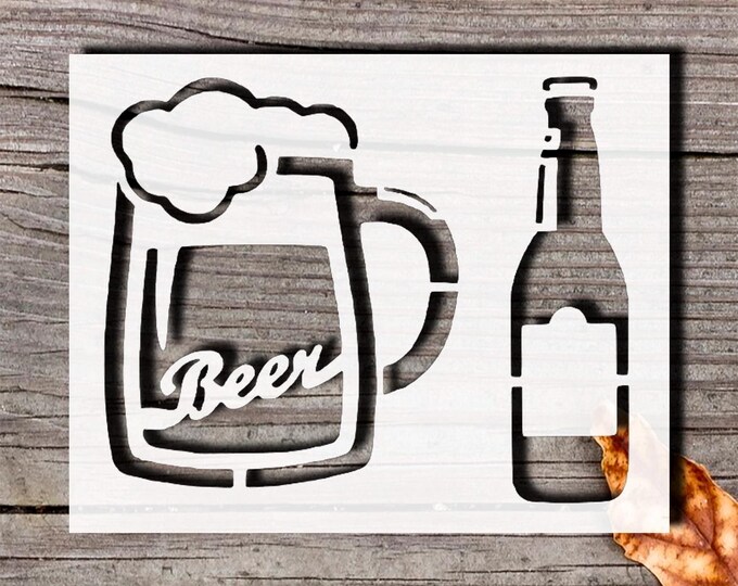 Root Beer Bottle and Mug Stencil Reusable Root Beer Bottle and Mug ...