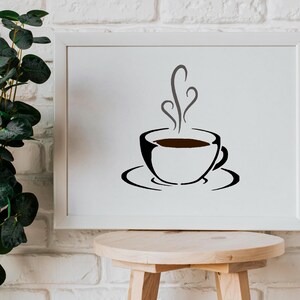 Coffee & Tea Cup Stencils for Painting, 8.5x11 Inch, Reusable Plastic ...