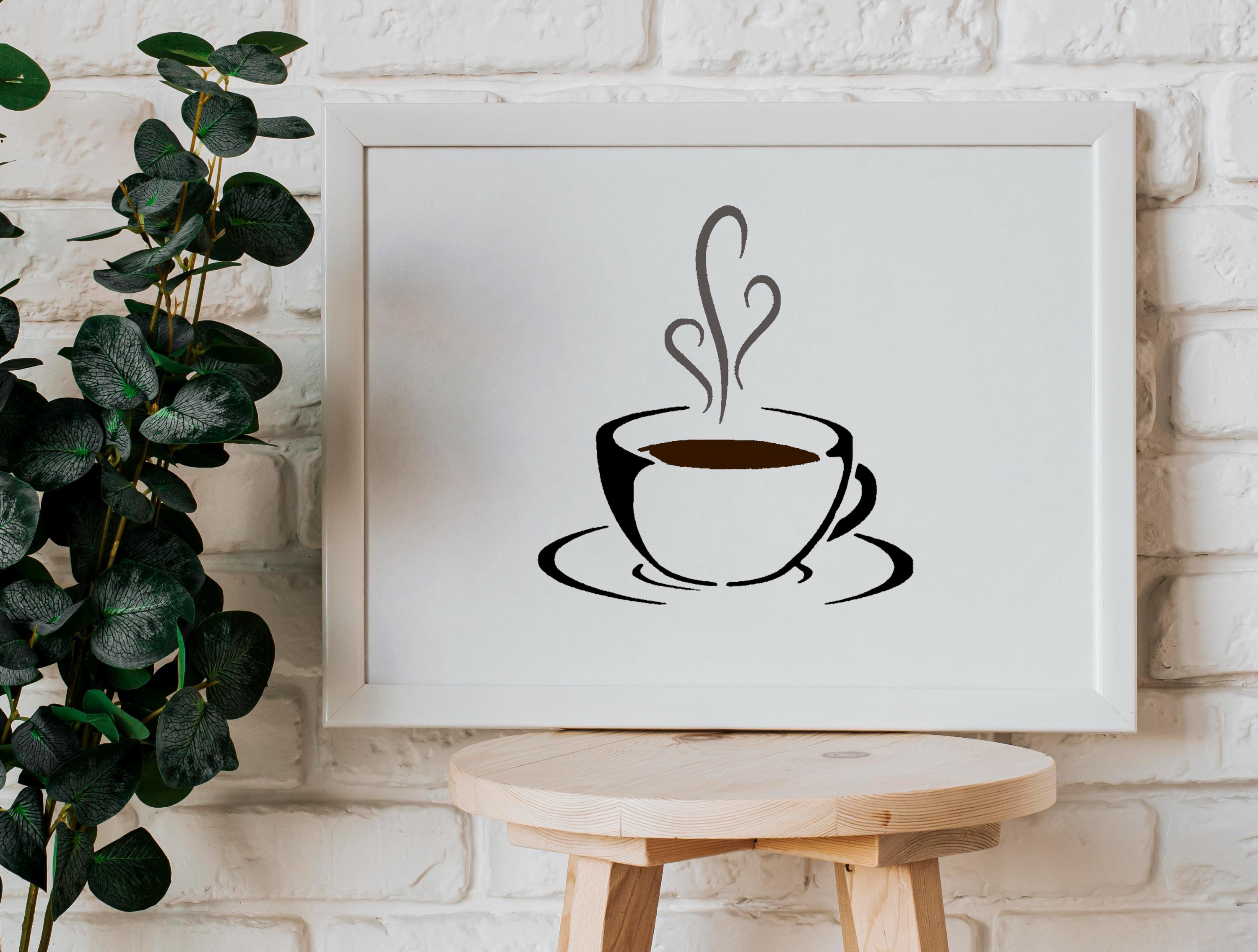Coffee & Tea Cup Stencils for Painting, 8.5x11 Inch, Reusable Plastic ...