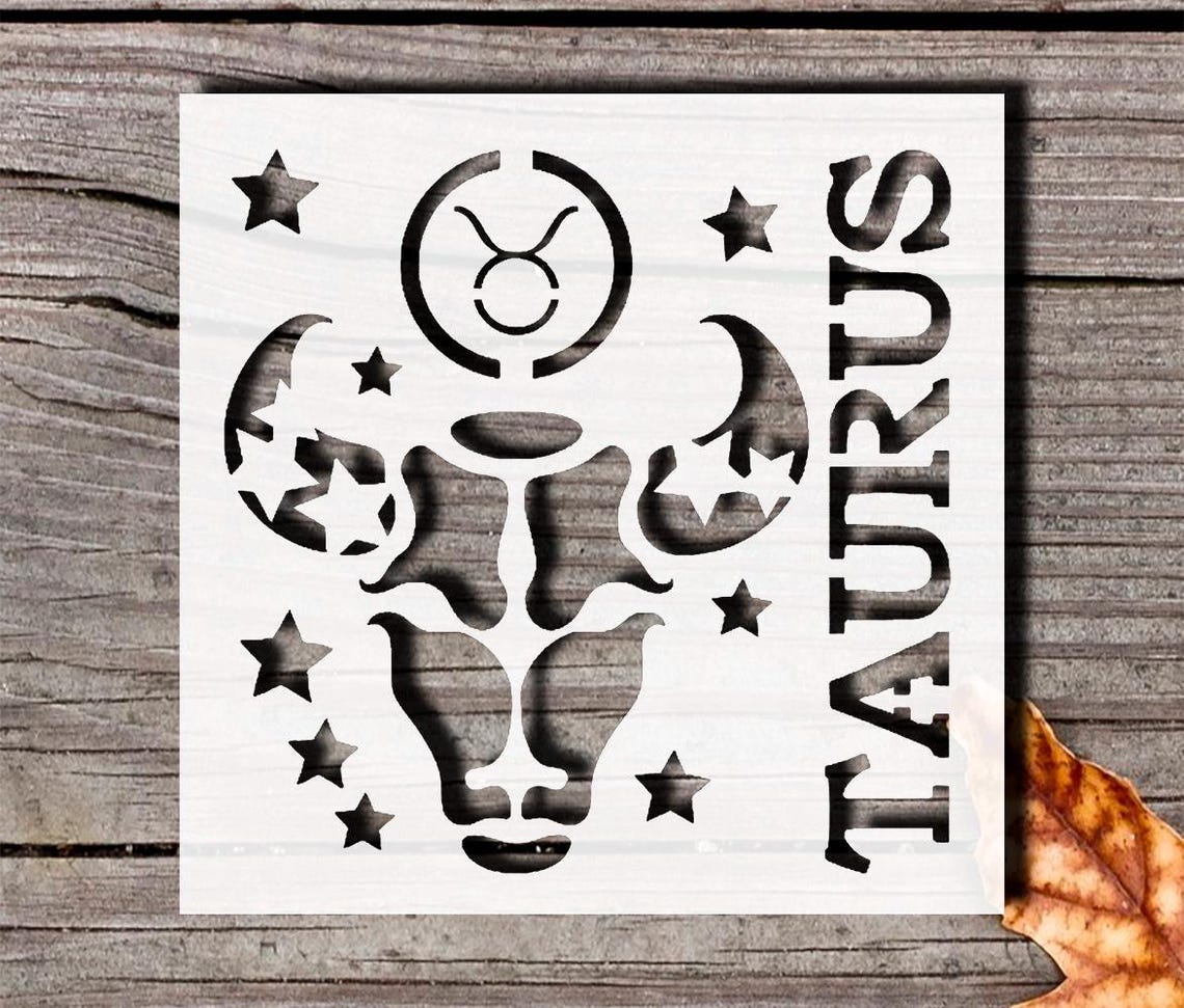 Zodiac Taurus Vibes Stencil Template for Majestic Wall Art DIY Crafts ...