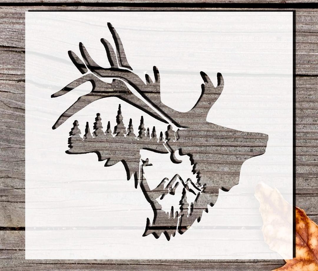 Elk Stencil - Majestic Tribal Stencil Template Reusable for Wall Art ...