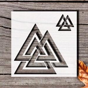 Norse Viking Valknut Stencil for Painting – 5.5x5.5 Inch, Reusable ...