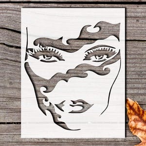 Mardi Gras Mask Stencil Template - Majestic Design for Reusable Wall ...