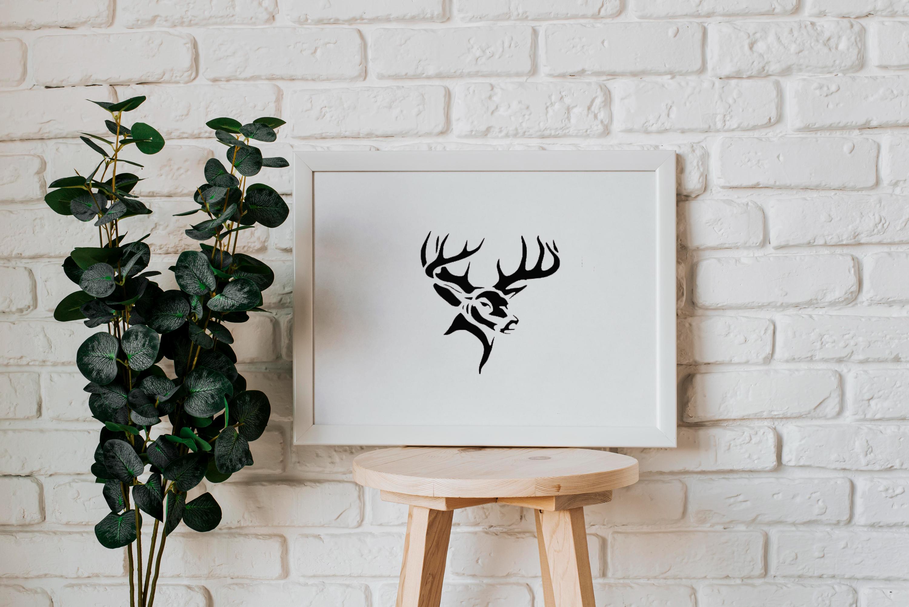 Hunting Buck Head & Deer Tracks Stencils for Painting 8.5x11 Inch ...